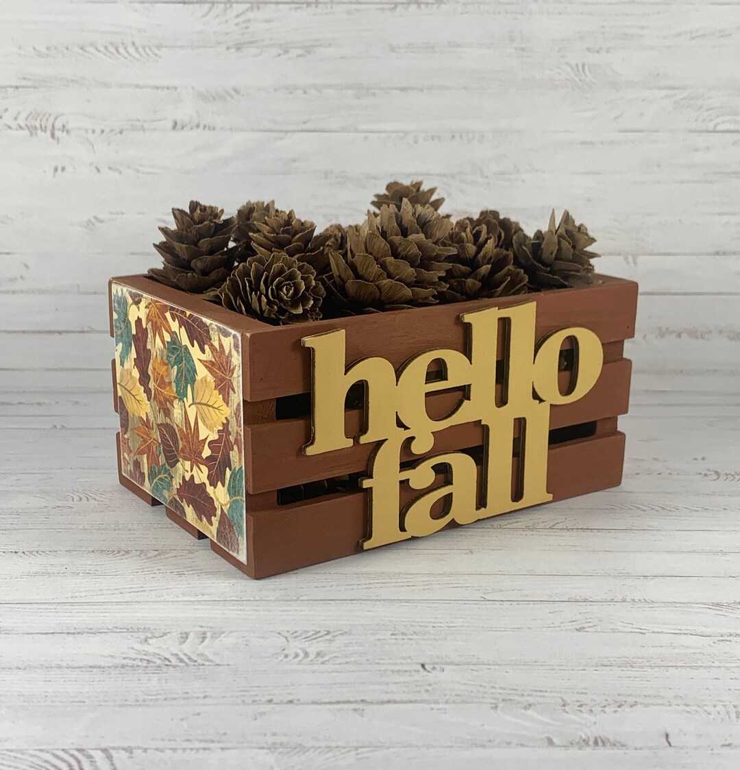 Fall Mini Crate/wood Crate/hello Fall/leaves/hand Painted/fall - Etsy