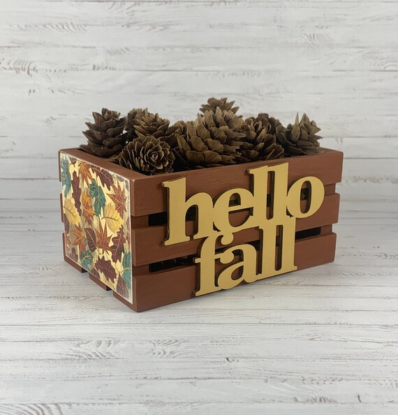 Fall Mini Crate/wood Crate/hello Fall/leaves/hand Painted/fall - Etsy