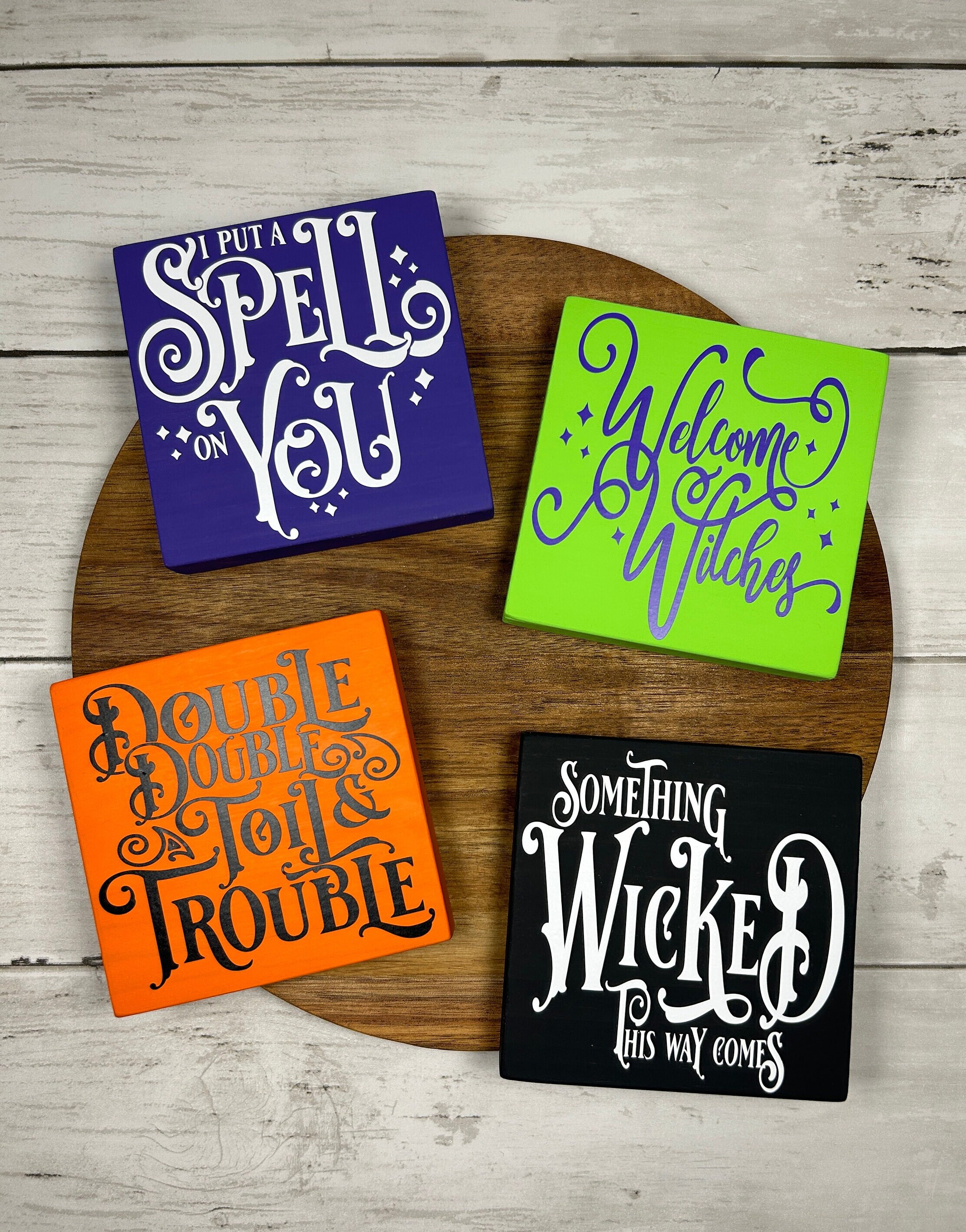 Halloween Mini Wood Block/halloween Wood Block/mini Wood Block/wood ...