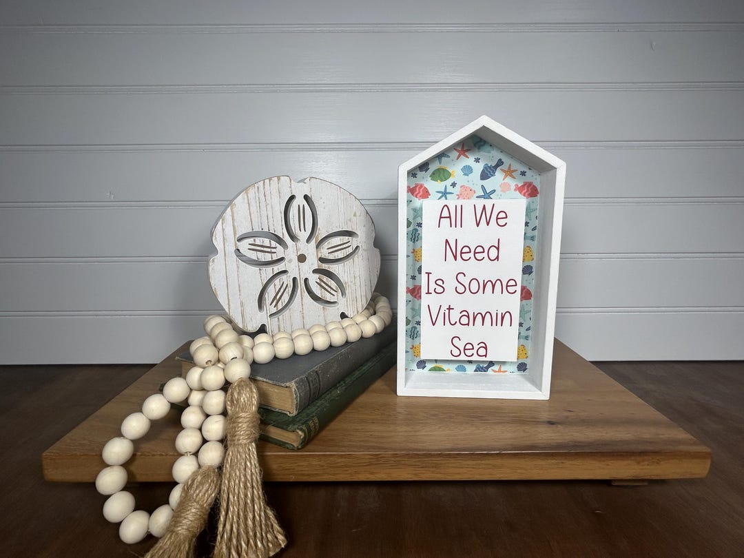 Beach Wood House Shadow Box: Summer Decor Shelf Sitter - Etsy