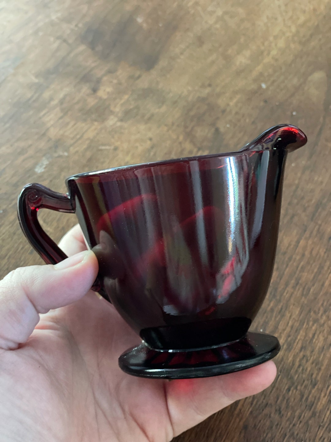Ruby Red Glass Creamer and Sugar (small Chip) - Etsy