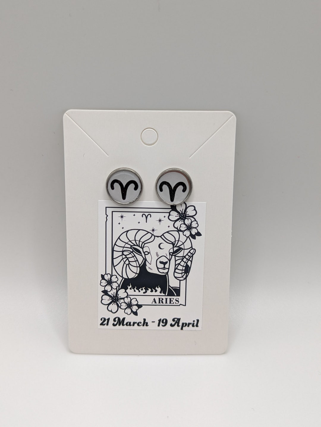 Aries Star Sign Zodiak Constellation Symbol Stud Earrings Horoscopes ...