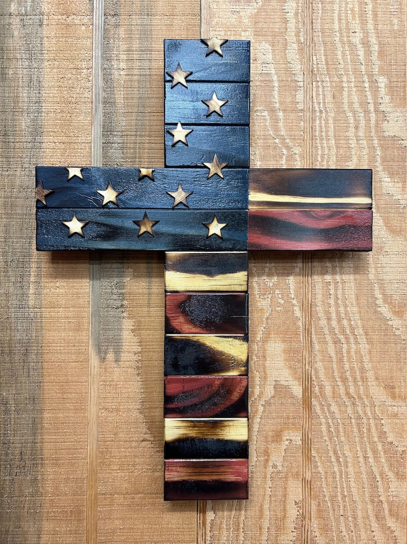 American Flag Cross - Etsy