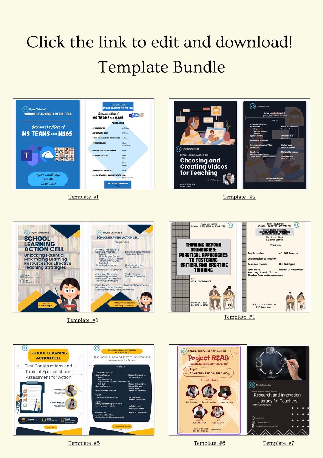 Editable Seminar/webinar/training Templates With Sample Programs and ...