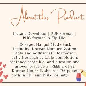 V2 Printable Korean Language Study Pack (korean Number Systems ...