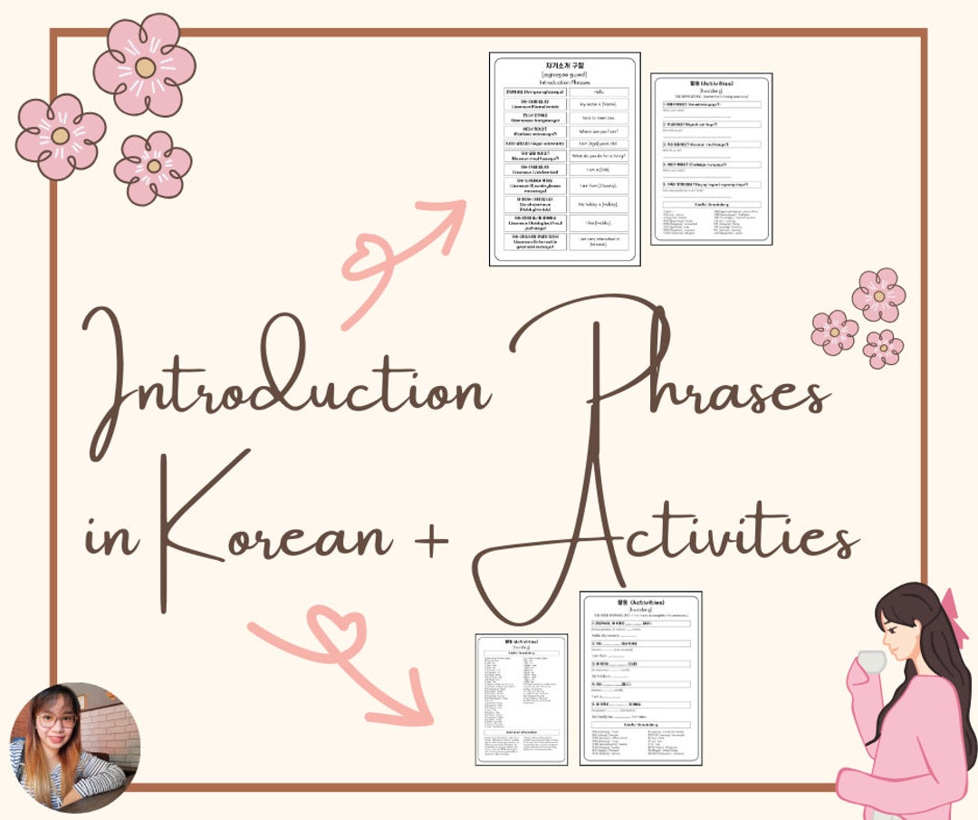 Printable Korean Introduction Phrases | Activities | Useful Korean ...