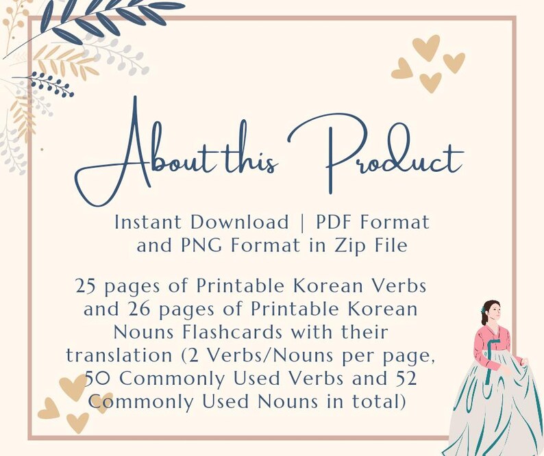 Korean Verbs and Nouns Flashcards | Printables | Learning Korean ...