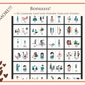 Printable Korean Language Study Pack|printable Worksheets|50 Commonly ...
