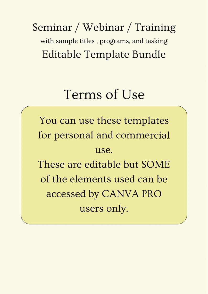 Editable Seminar/webinar/training Templates With Sample Programs and ...