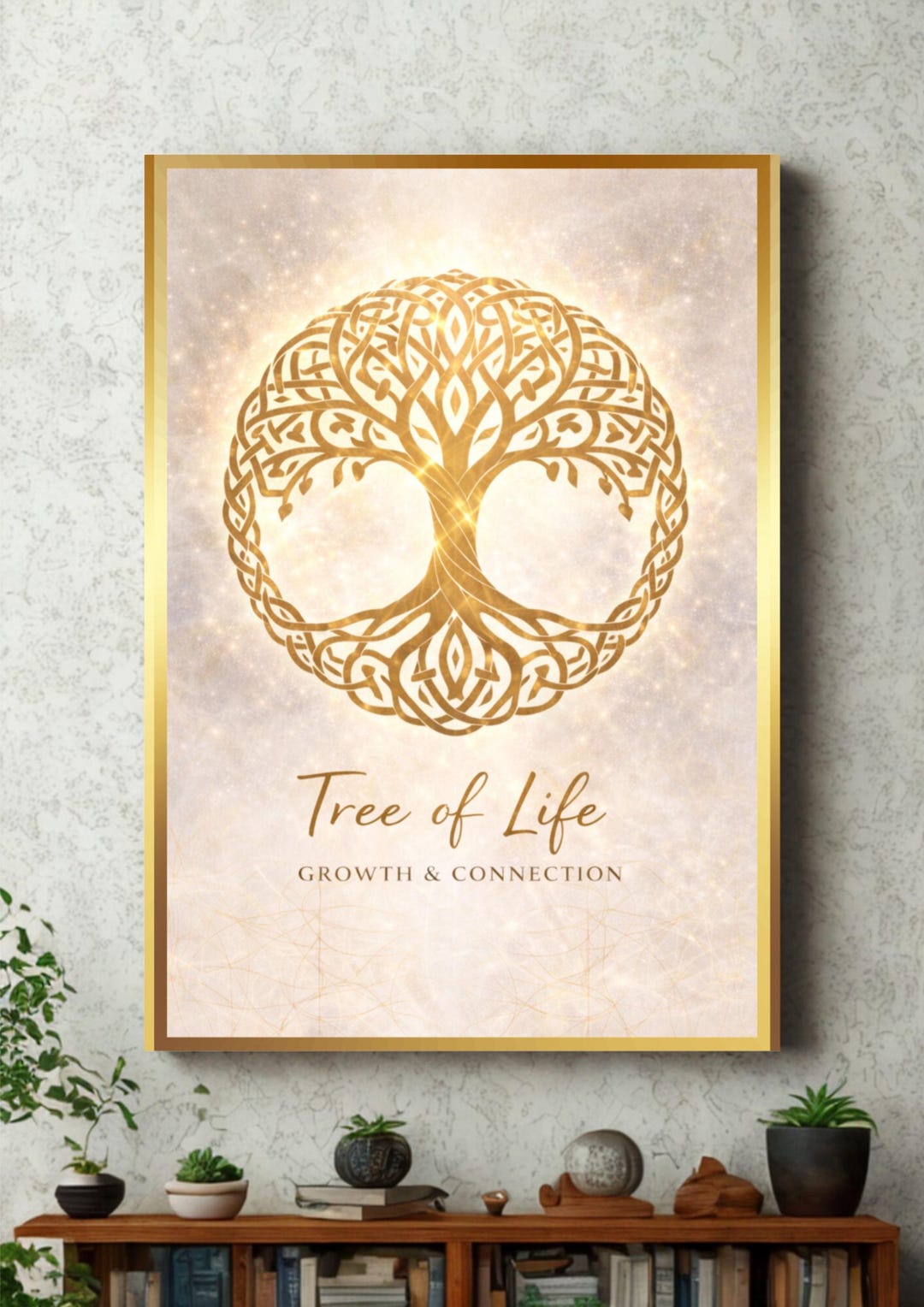 Tree of Life Wall Art, Gold Spiritual Decor, Growth Connection Print ...