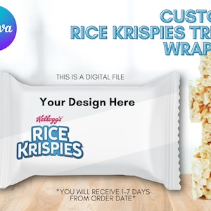 Custom Rice Krispie Treat .78 Oz, Wrapper Template, Editable, Digital ...