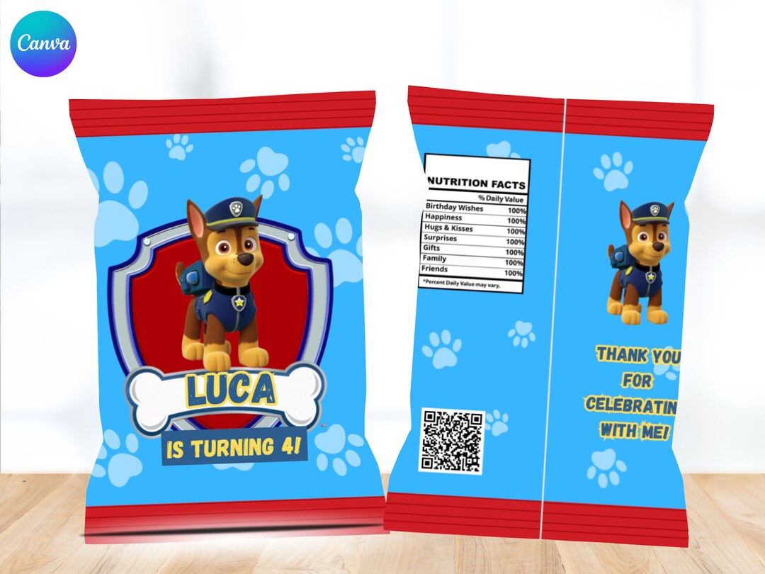 Paw Party Chip Bag Digital Template Sesame Street Birthday - Etsy UK