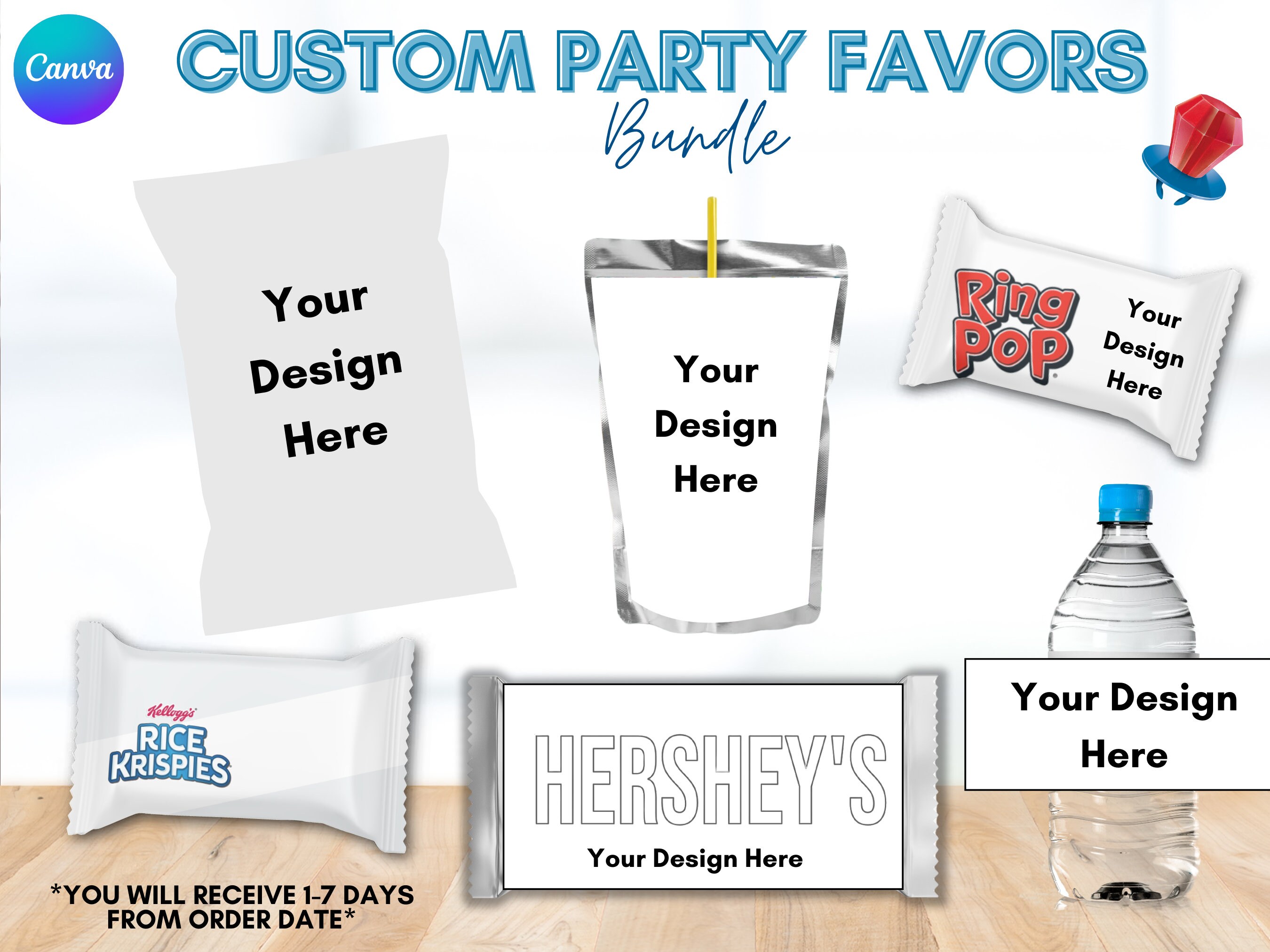 Custom Birthday Party Bundle, Custom Party Favors, Party Chip Bags ...