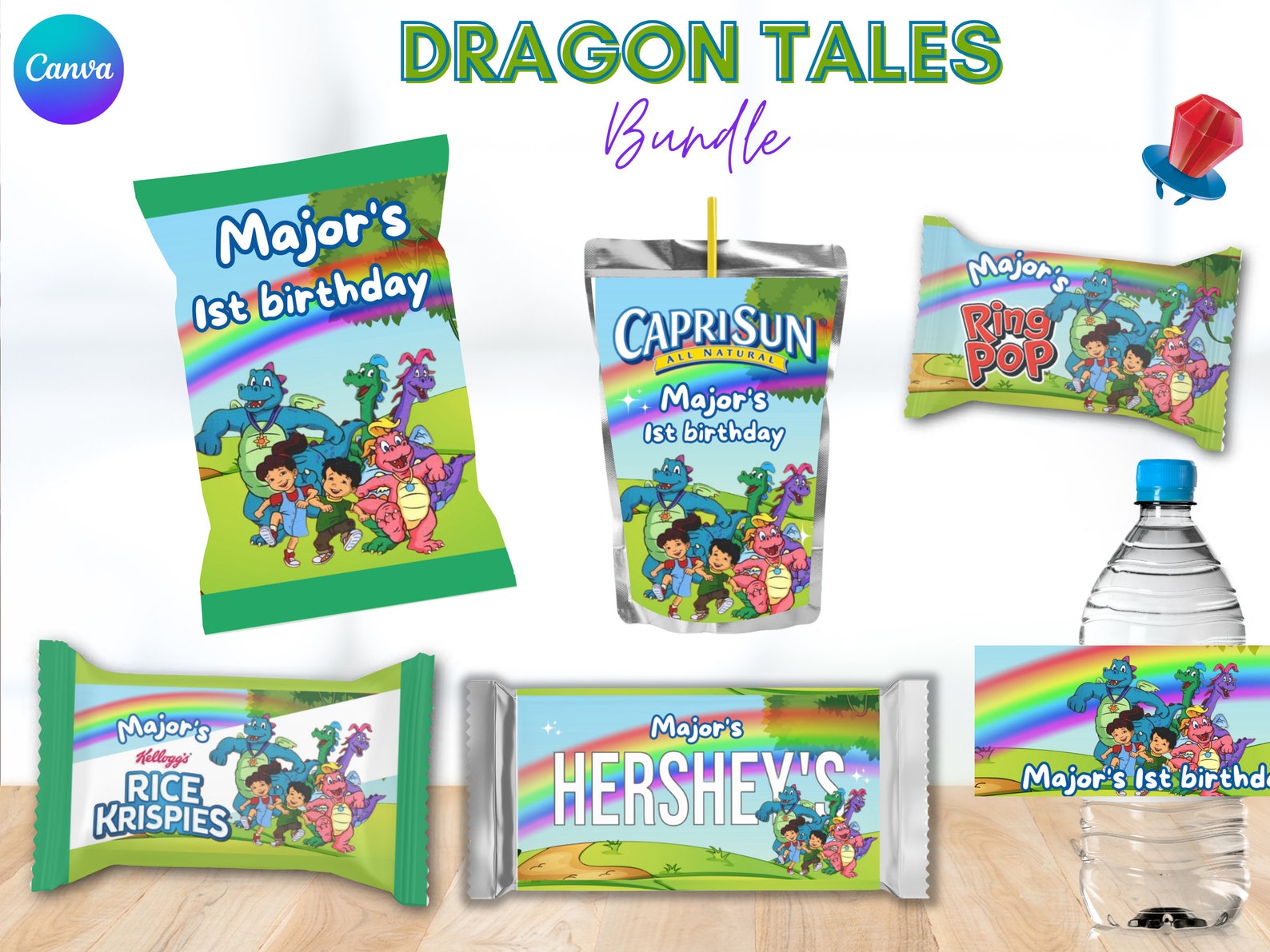 Dragon Tales, Kids Birthday Party Bundle, Kids Birthday Favors ...