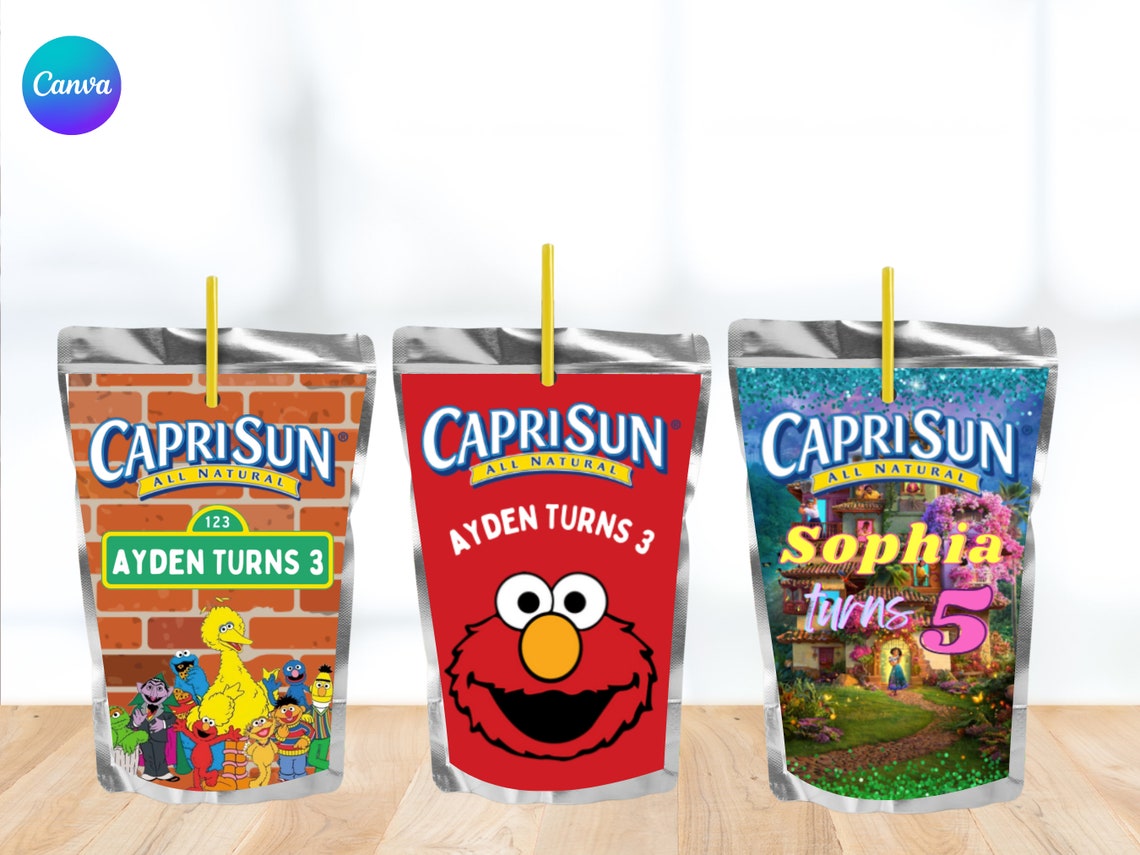 Custom Digital Caprisun Labels, Caprisun Label, Kids Birthday Caprisun ...