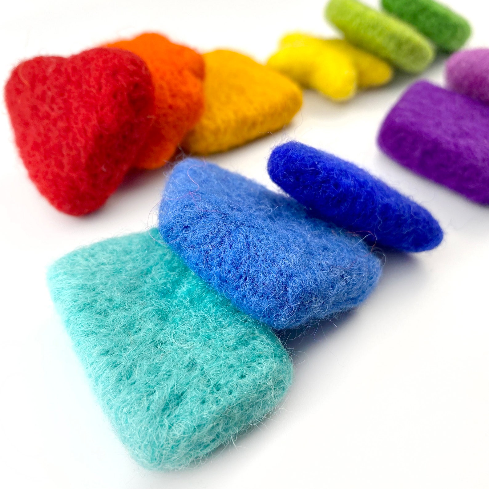 Rainbow Felt Sorting Shapes for Pretend Play, Stacking, and Montessori ...
