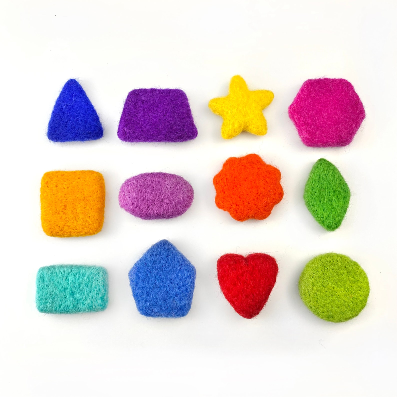 Rainbow Felt Sorting Shapes Set for Pretend Play, Stacking, Party ...