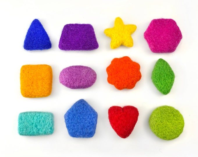 Rainbow Felt Sorting Shapes for Pretend Play, Stacking, and Montessori ...