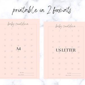 Baby Countdown Printable Sign, Pregnancy Tracker, US Letter / A4 ...