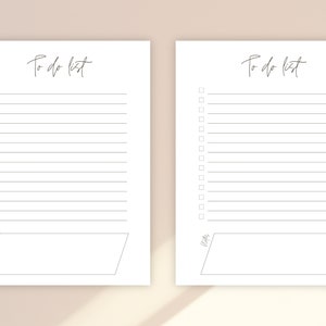 Minimal Printable to Do List, Digital Download, PDF in A4 and US Letter ...