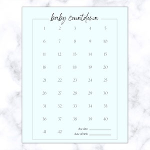 Baby Countdown Printable Sign, Pregnancy Tracker, US Letter / A4 ...