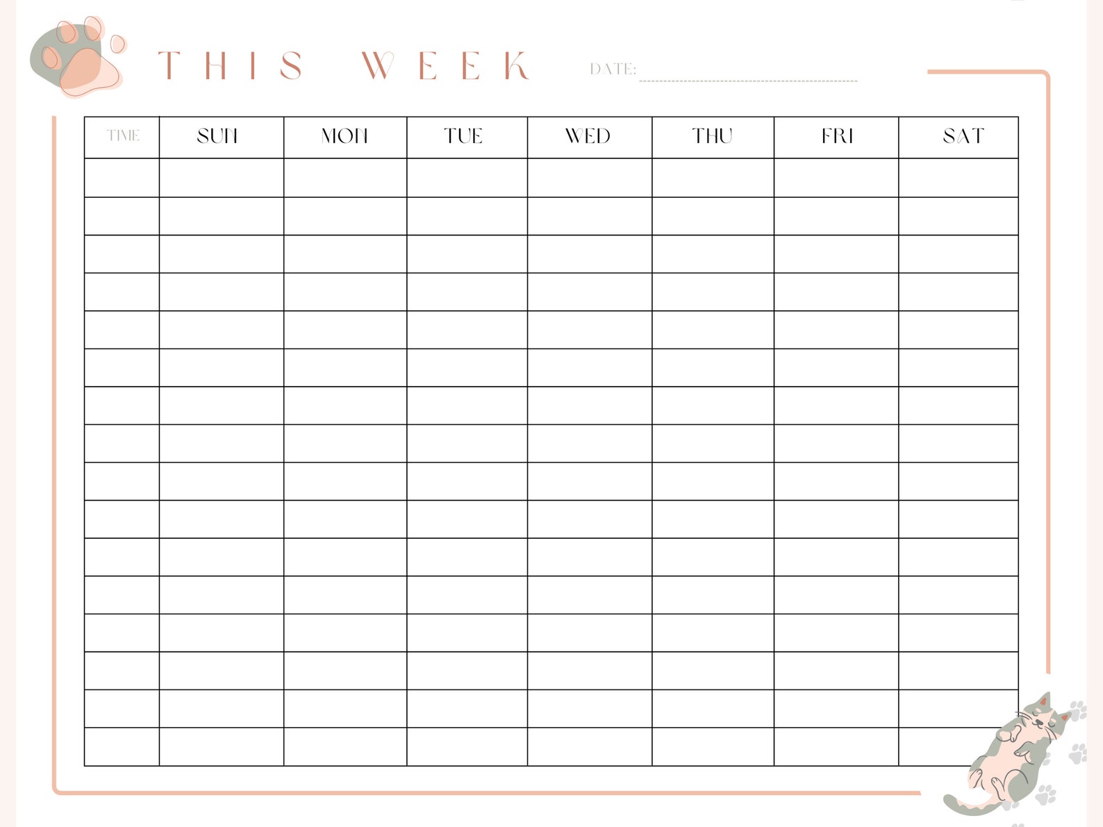 Weekly Schedule Template, Printable Block Planner, A4 or US Letter ...