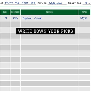 2023 Fantasy Football Draft Kit, Football Draft Sheet and Roster ...