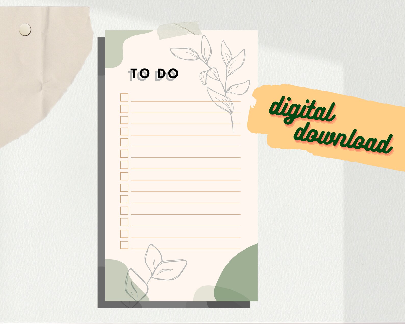 Minimal to Do List, Printable, Digital Download, Modern Botanical ...