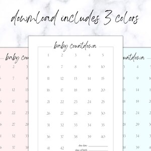 Baby Countdown Printable Sign, Pregnancy Tracker, US Letter / A4 ...
