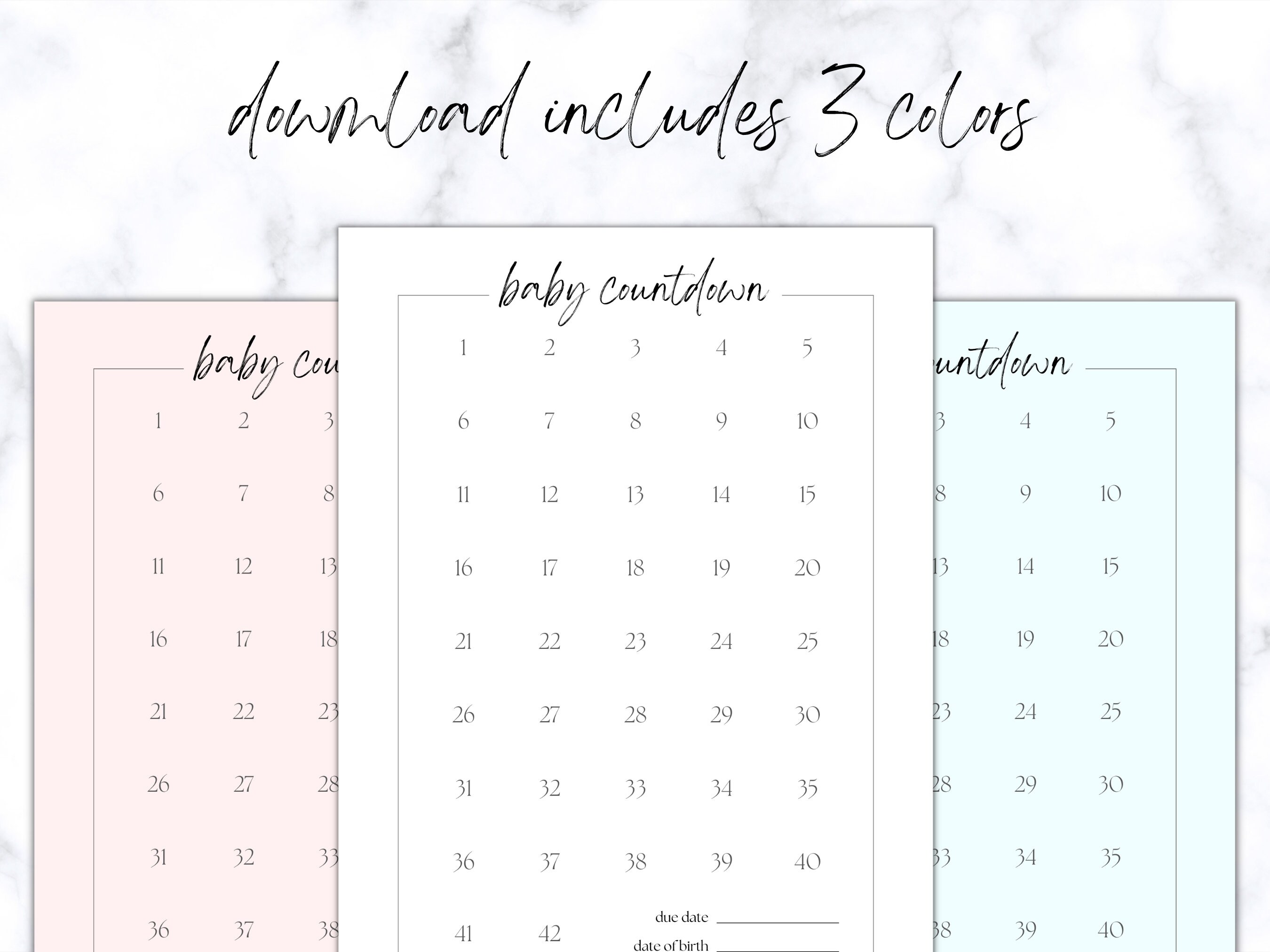 Baby Countdown Printable Sign, Pregnancy Tracker, US Letter / A4 ...