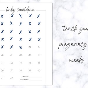 Baby Countdown Printable Sign, Pregnancy Tracker, US Letter / A4 ...