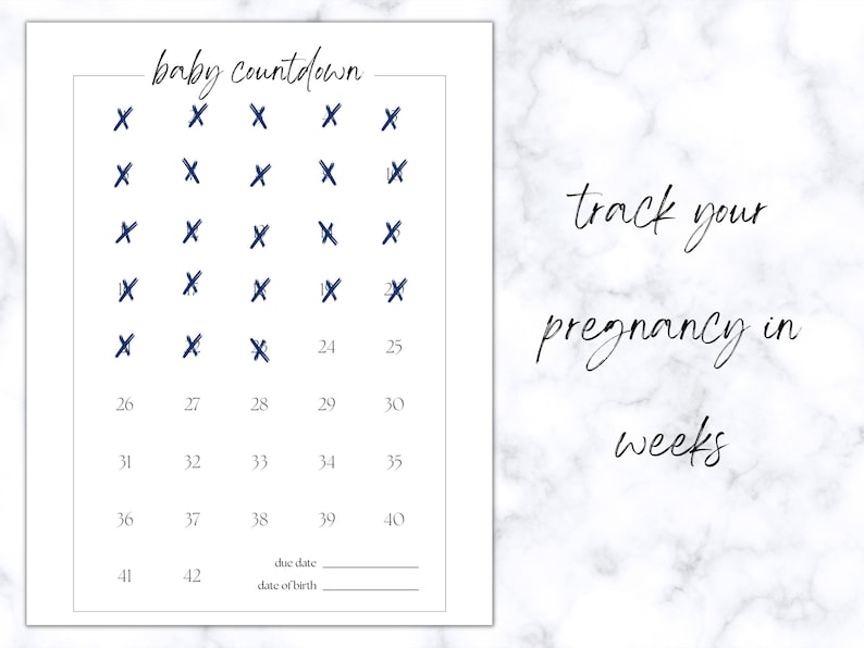 Baby Countdown Printable Sign, Pregnancy Tracker, US Letter / A4 , Digital Download - Etsy
