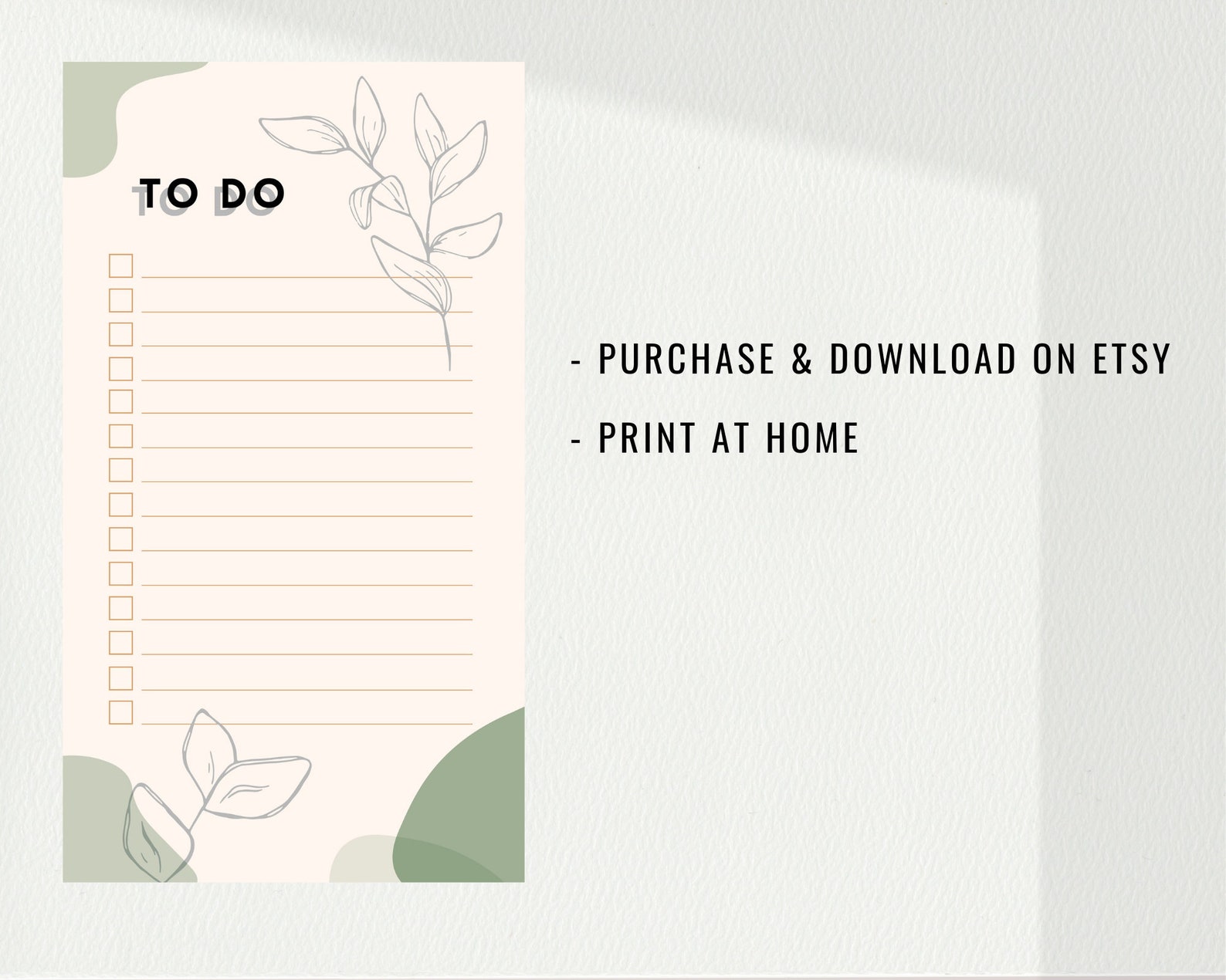 Minimal to Do List, Printable, Digital Download, Modern Botanical ...