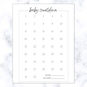 Baby Countdown Printable Sign, Pregnancy Tracker, US Letter / A4 ...