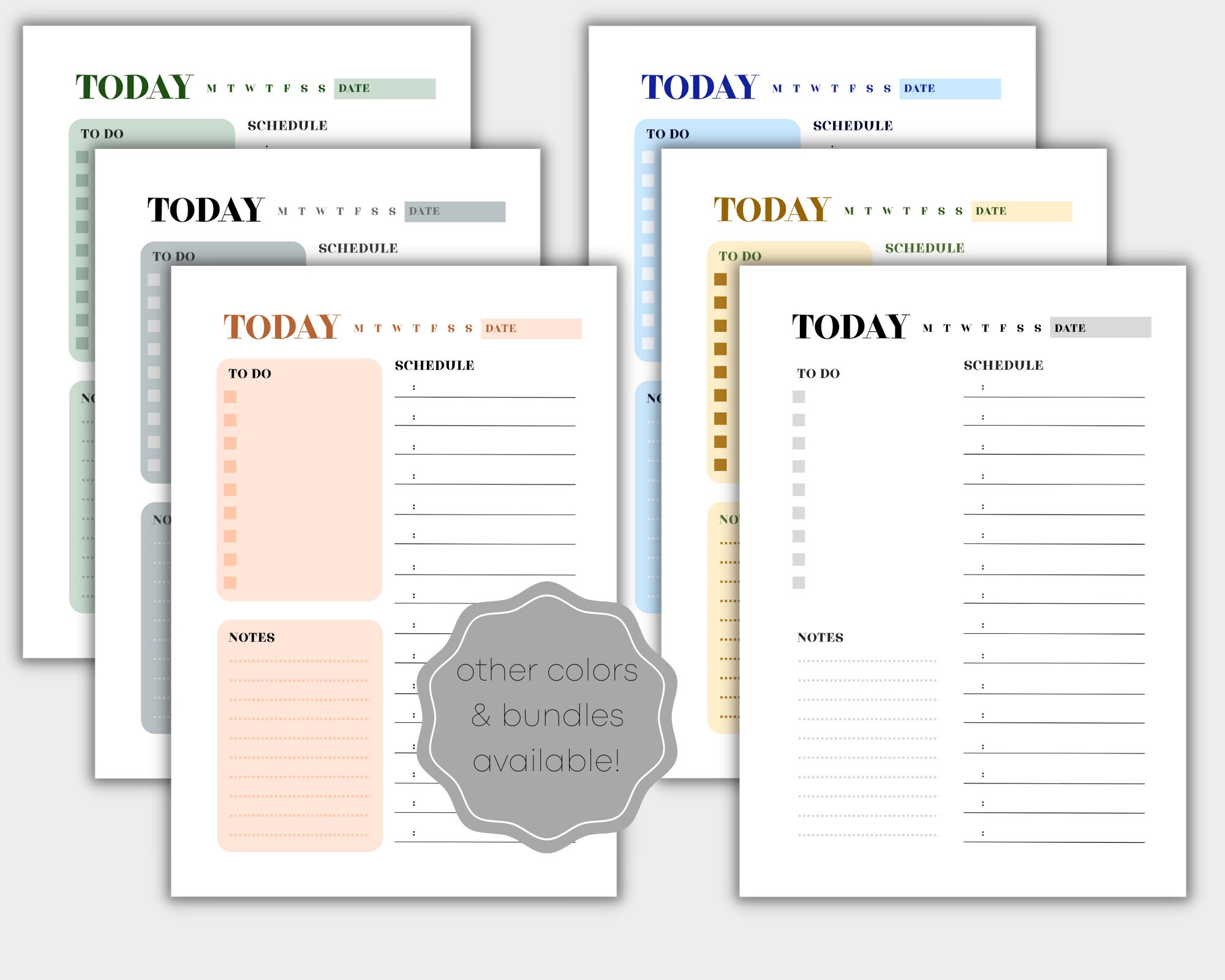 Daily Planner Printable, Digital Download, PDF Minimal Calendar, A4 A5 ...