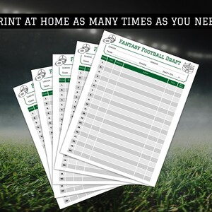 2023 Fantasy Football Draft Kit, Football Draft Sheet and Roster ...