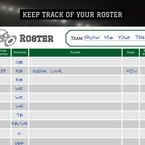 2023 Fantasy Football Draft Kit, Football Draft Sheet and Roster ...
