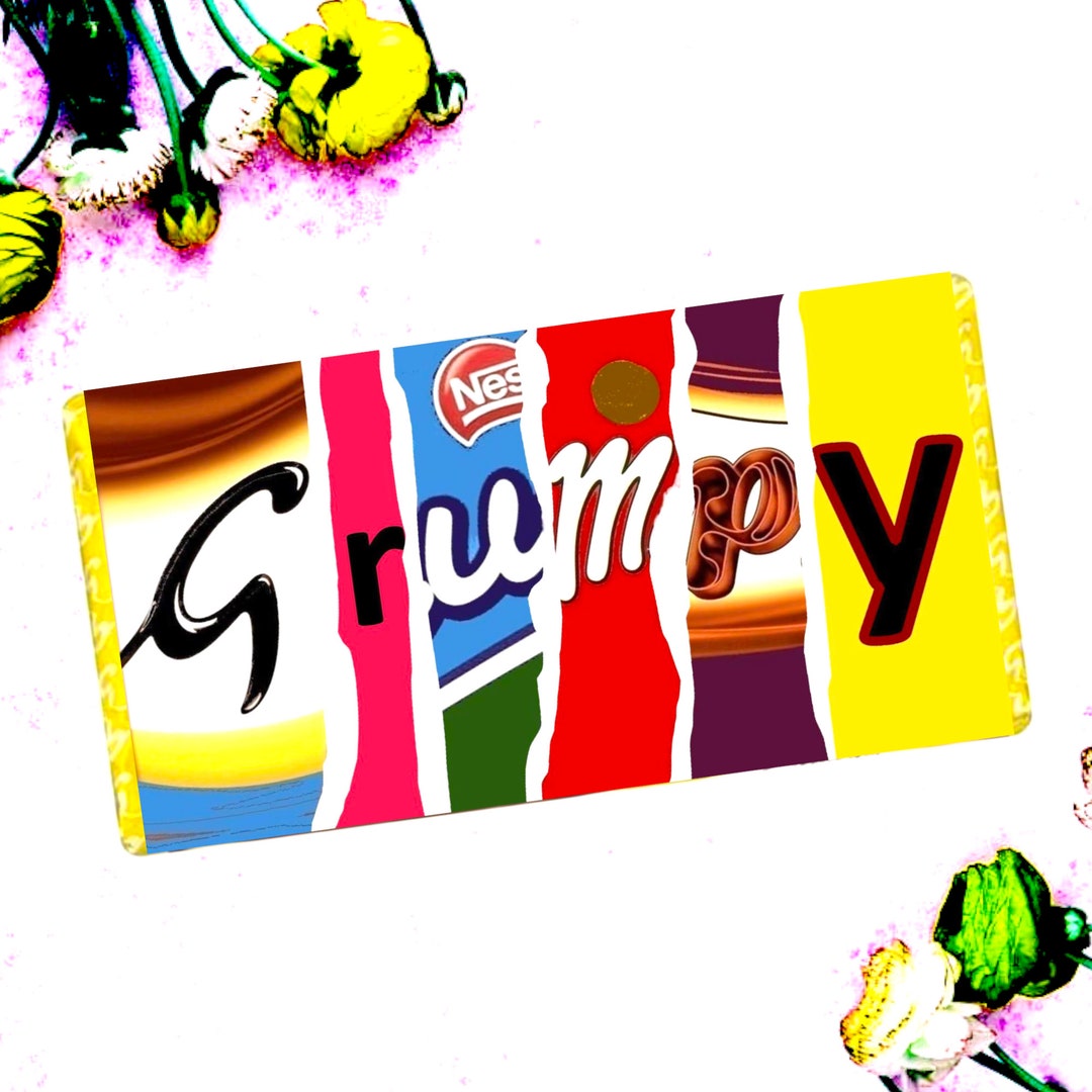 GRUMPY Novelty Chocolate Bar - Etsy