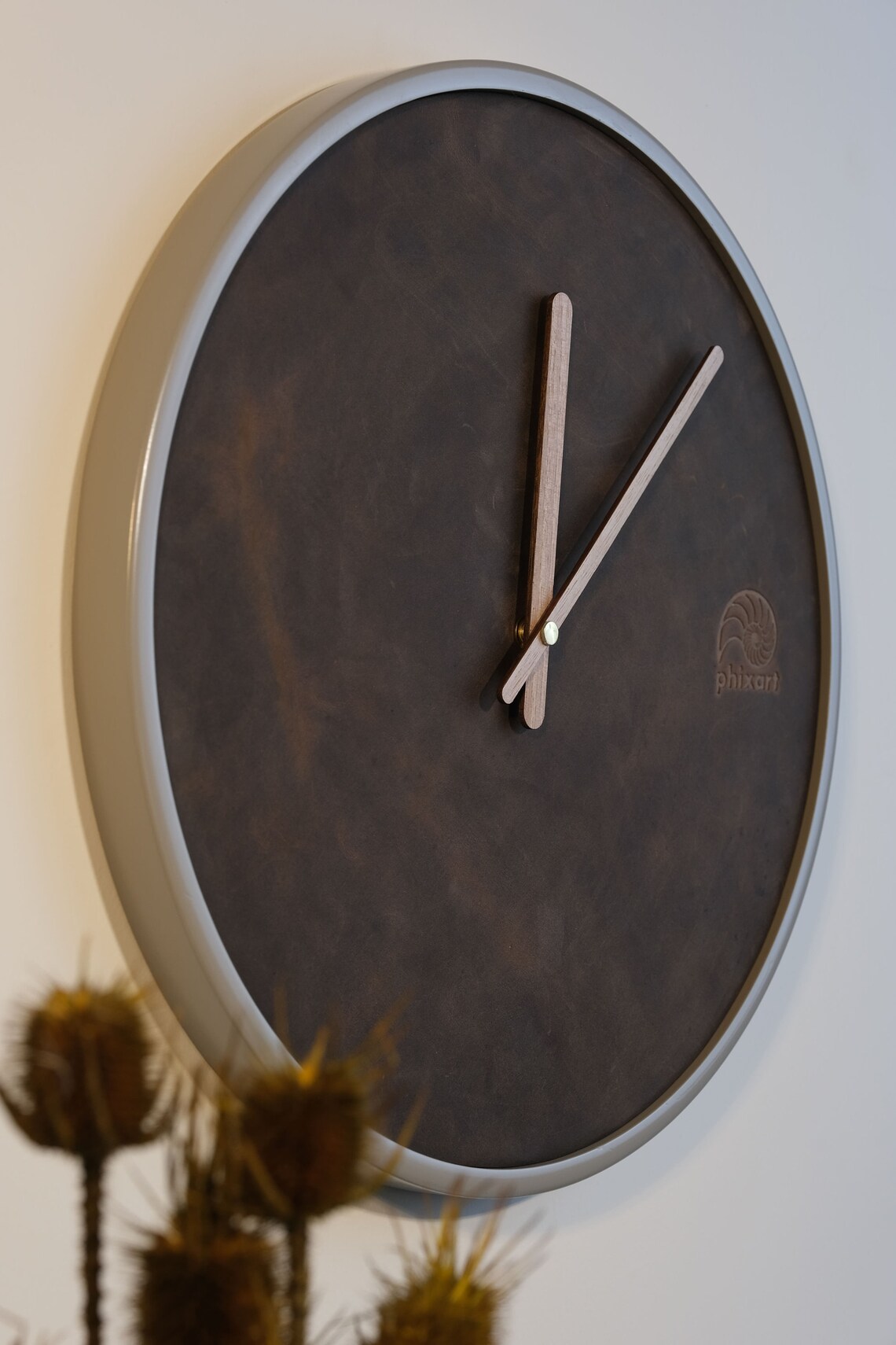 Leather Plated Wall Clock - Etsy