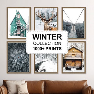 1000x WINTER Printable Set, Winter Wall Art, Forest Prints, Printable ...