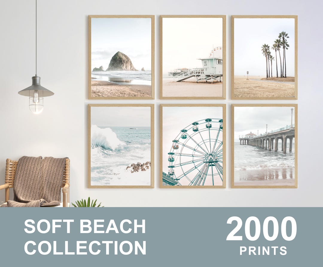 2000x SOFT BEACH Printable Set, Beach Wall Art, Beach Prints, Printable ...