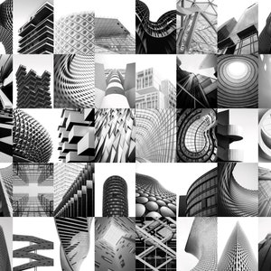 300x Black & White Architectural Print Set, Architecture Wall Art ...