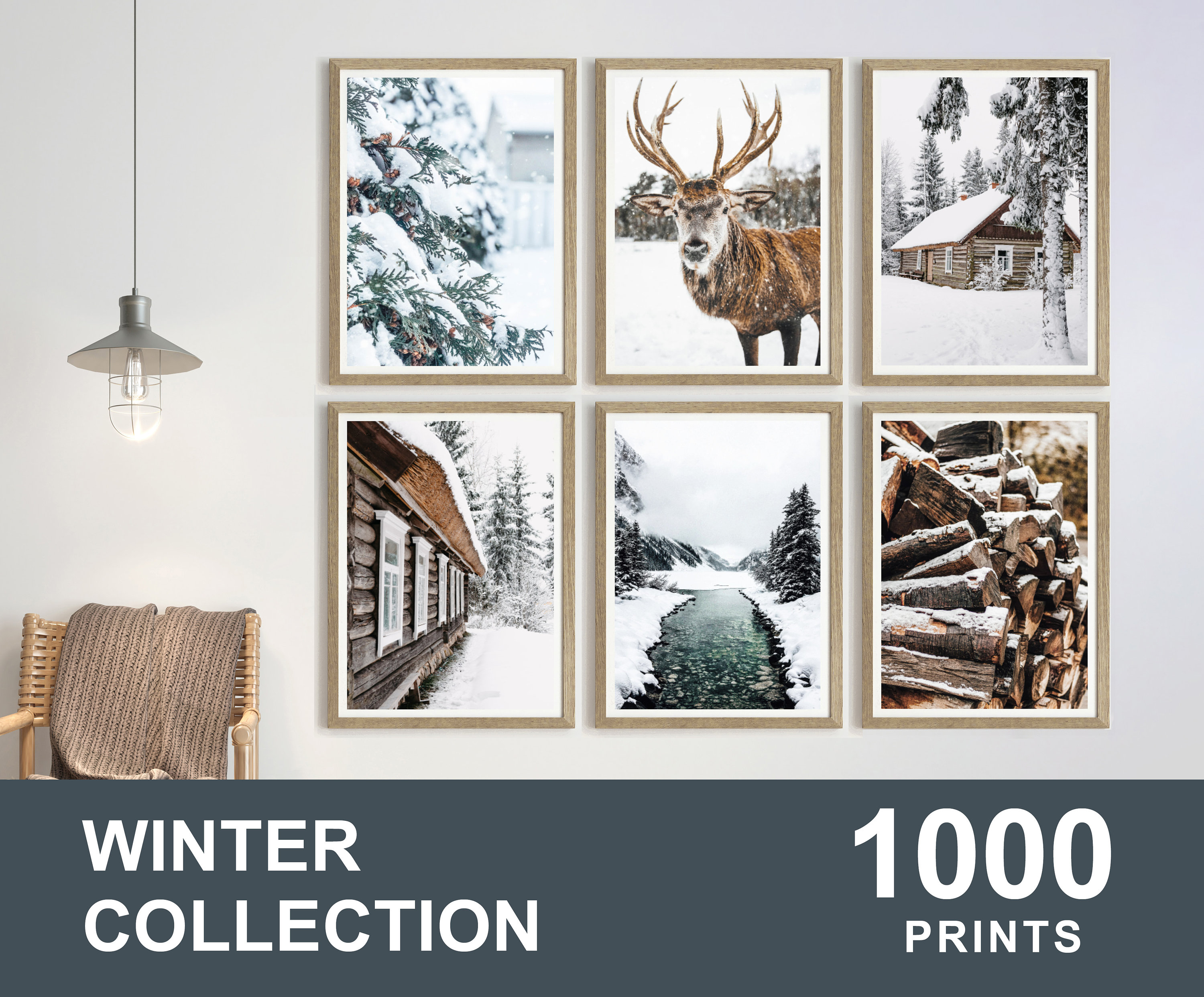 2500x WINTER Printable Set, Winter Wall Art, Forest Prints, Printable ...