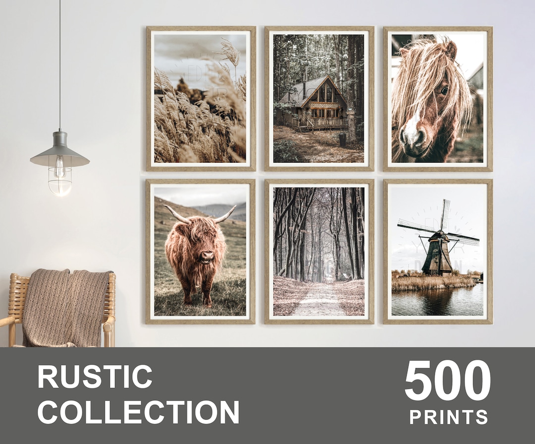 500x RUSTIC Prints, Countryside Poster Set, Rustic Wall Art, Farm ...