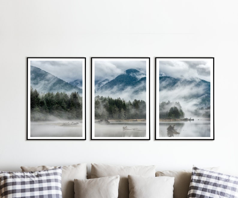 350x FOGGY NATURE Printable Set, Nature Wall Art, Foggy Forest Prints ...