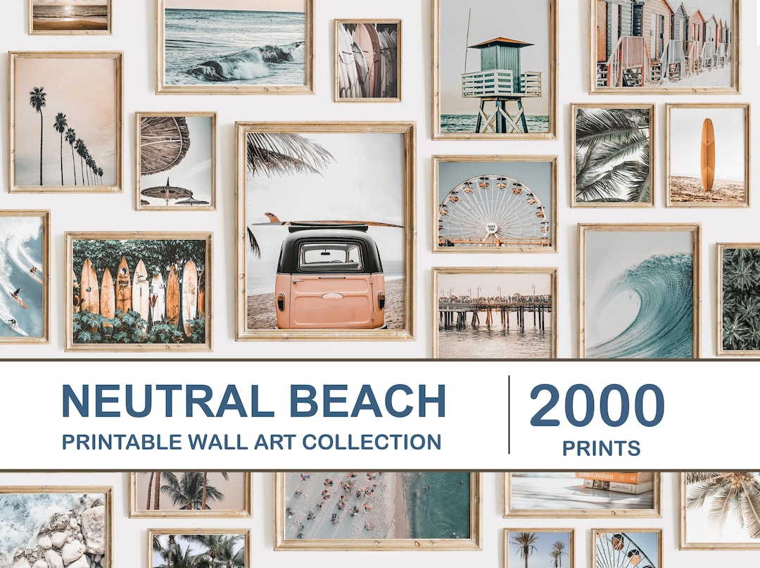 2000x NEUTRAL BEACH Printable Set, Beach Wall Art, Beach Prints ...