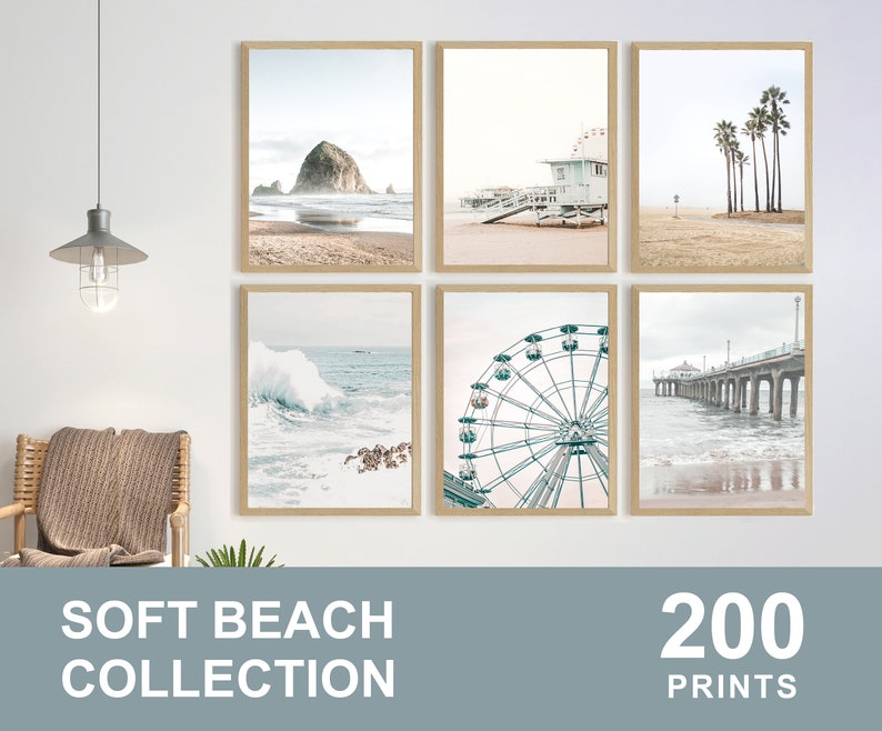 200x SOFT BEACH Printable Set Beach Wall Art Beach Prints - Etsy