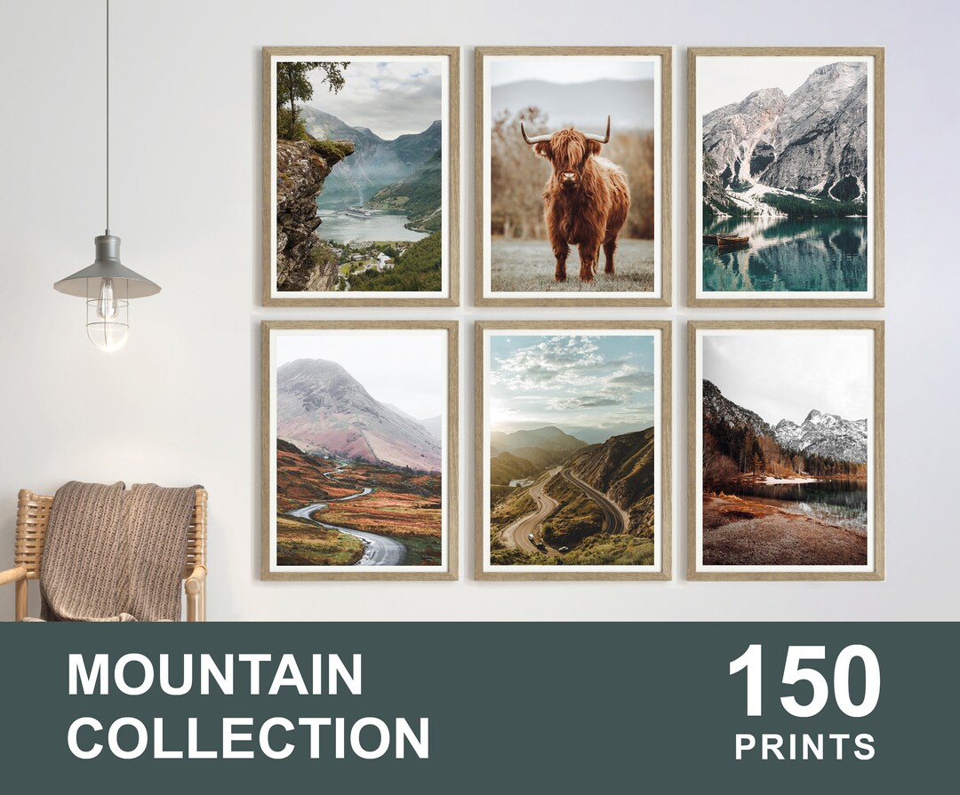 Set of 150 Mountain Prints, Nature Printable, Nature Wall Art, Forest ...