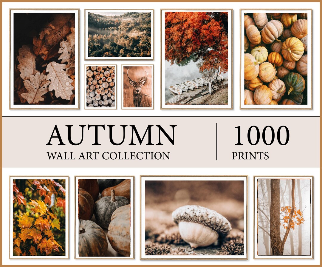 1000x Autumn Printable Set, Fall Wall Art, Fall Prints, Halloween Deco ...