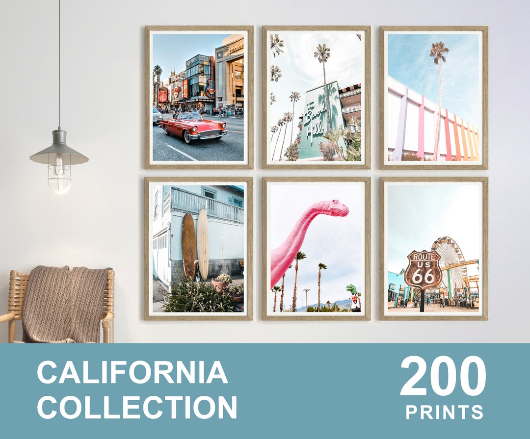 200x California Printable Set, Palm Springs Prints, Beach Wall Art ...